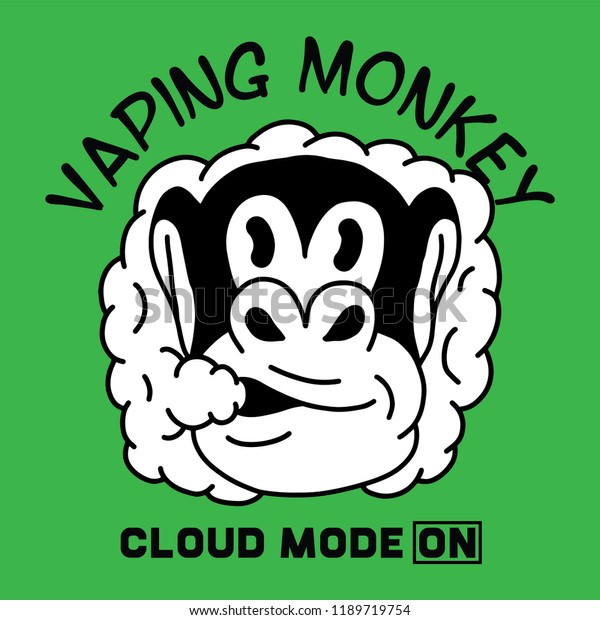 Tshirt Poster Design Illustration Vaping Monkey Stock Vector (Royalty ...