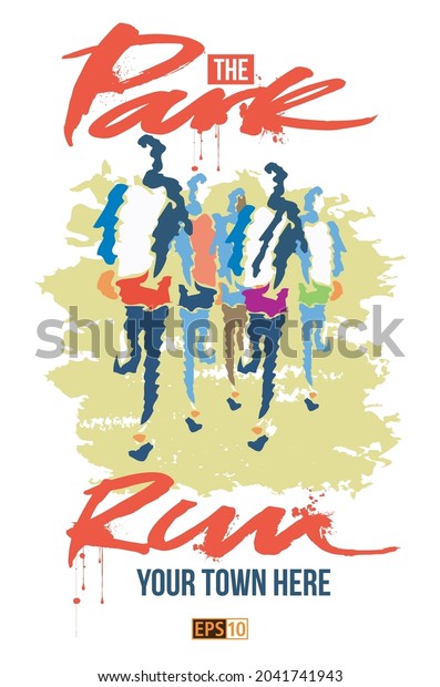 Tshirt Poster Design Park Run Series Stock Vector (Royalty Free ...