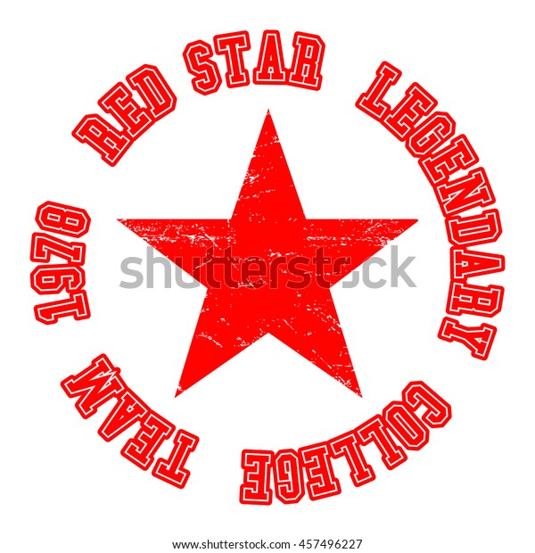 Tshirt Print Design Red Star Vintage Stock Vector (Royalty Free ...