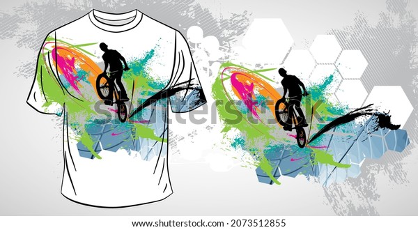 Tshirt Template Active Person Rider On Stock Vector (Royalty Free ...