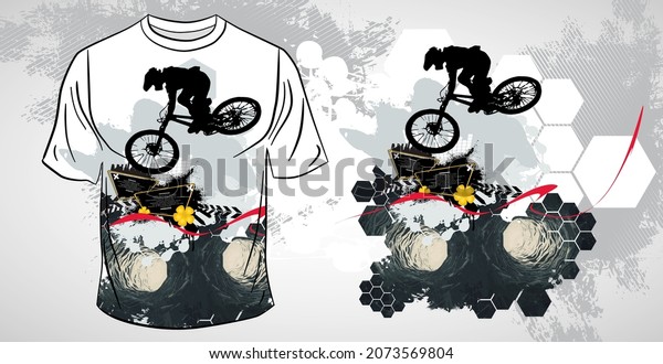 Tshirt Template Active Person Rider On Stock Vector (Royalty Free ...