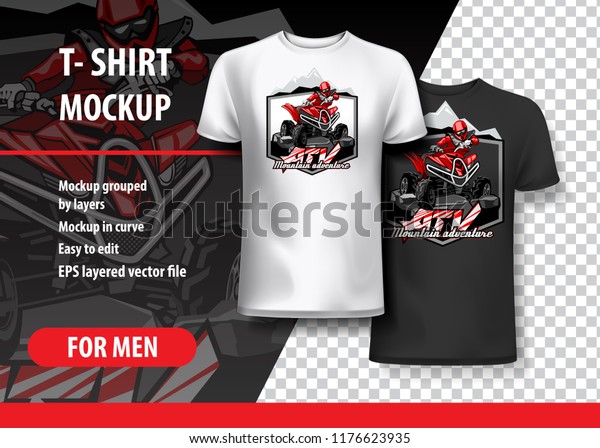 Tshirt Template Fully Editable Atv Offroad Stock Vector (Royalty Free ...