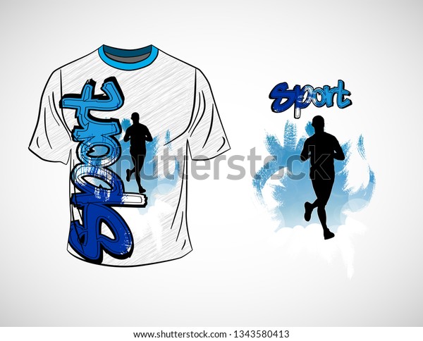 Tshirt Template Young Fitness Runner Vector Stock Vector (Royalty Free ...