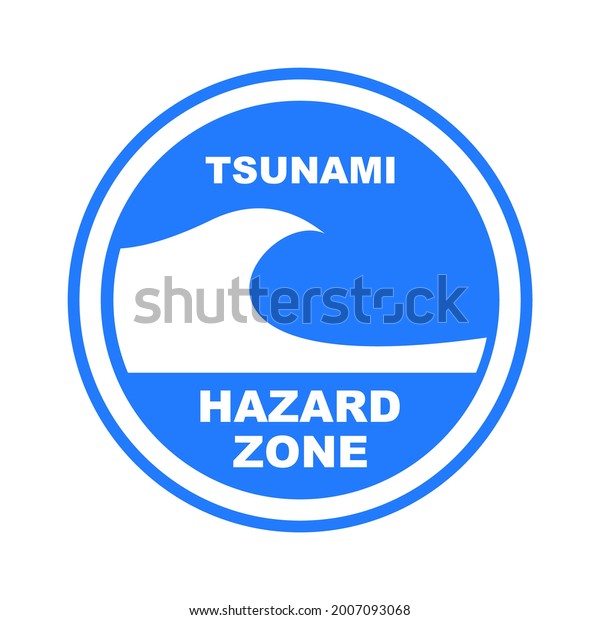 Tsunami Hazard Zone Sign On White Stock Vector (Royalty Free ...
