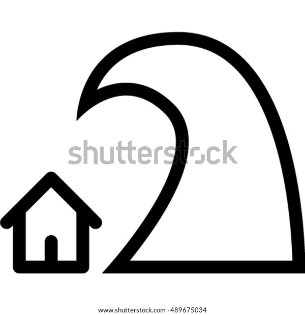 Tsunami Outline Icon Stock Vector (Royalty Free) 489675034 | Shutterstock