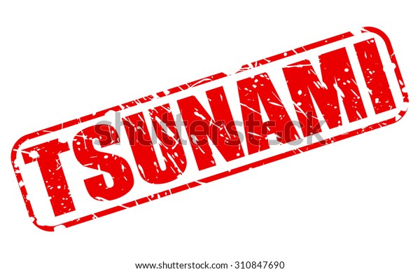 Tsunami Red Stamp Text On White Stock Vector (Royalty Free) 310847690