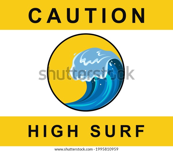 Tsunami Wave Flat Cartoon Style Big Stock Vector (Royalty Free ...