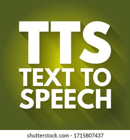 Tts Text Speech Acronym Technology Concept Stock Vector (Royalty Free ...