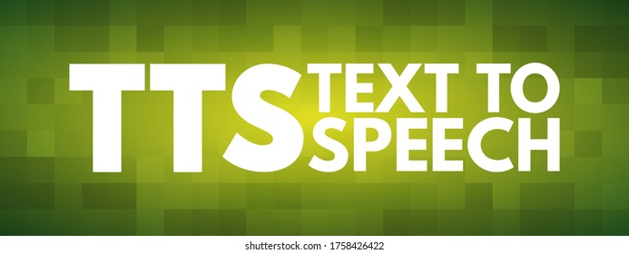 Tts Text Speech Acronym Technology Concept Stock Vector (Royalty Free ...