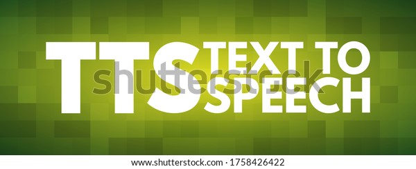 Tts Text Speech Acronym Technology Concept Stock Vector (Royalty Free ...