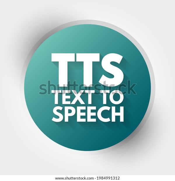 Tts Text Speech Acronym Technology Concept Stock Vector (Royalty Free ...