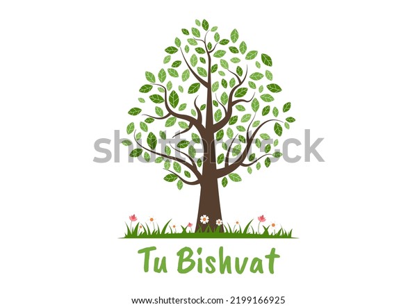 Tu Bishvat Template Hand Drawn Cartoon Stock Vector (Royalty Free ...