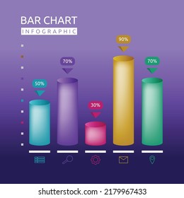 Tube Bar Graph Chart Statistic Data Stock Vector (Royalty Free ...