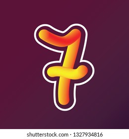 Tube Script 7 Number Stock Vector (Royalty Free) 1327934816 | Shutterstock