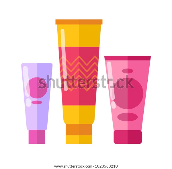 Tubes Creams Labels Poster Cosmetics Containers Stock Vector (Royalty ...