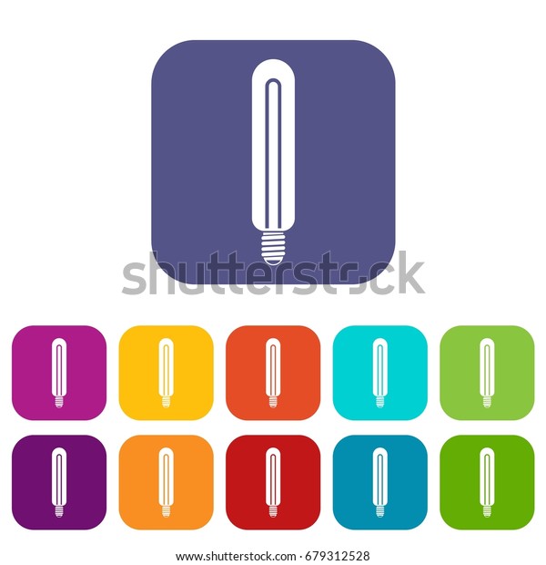 Tubular Bulb Icons Set Vector Illustration Stock Vector (Royalty Free ...