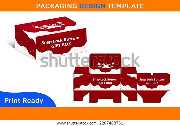 Tuck Top Snap Lock Bottom Gift Stock Vector (Royalty Free) 2207488751 ...