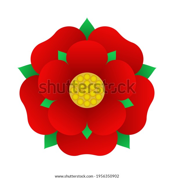 Tudor Rose Vector Isolated Icon Traditional Stock Vector (Royalty Free ...