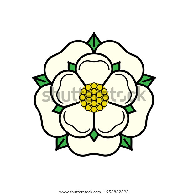 Tudor Rose Vector Isolated Icon Traditional Stock Vector (Royalty Free ...