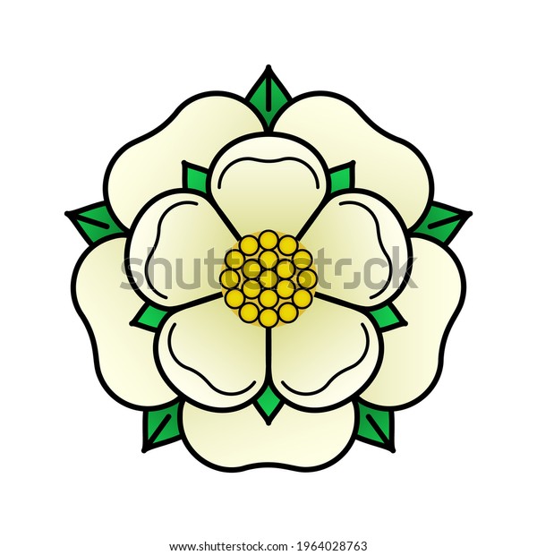 Tudor Rose Vector Isolated Icon Traditional Stock Vector (Royalty Free ...