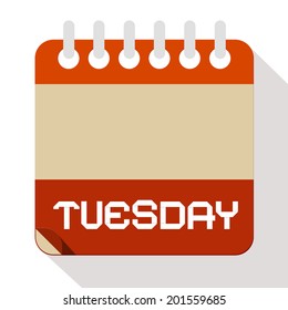 Tuesday Vector Paper Calendar Illustration: vector de stock (libre de ...