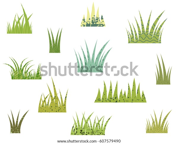 Tufts Vector Stylized Green Grass Texture Stock Vector (Royalty Free ...