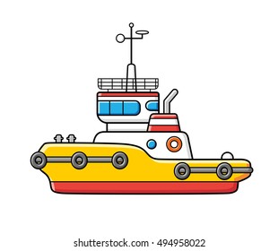 Tug Boat Vector Isolated Stock Vector (Royalty Free) 587382401 ...
