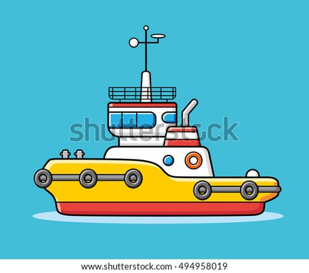 Tug Boat Vector Icon Stock Vector (Royalty Free) 494958019 - Shutterstock
