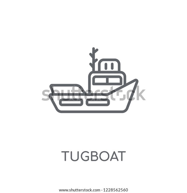 Tugboat Linear Icon Modern Outline Tugboat Stock Vector (Royalty Free ...