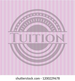Tuition Badge Pink Background: vector de stock (libre de regalías ...
