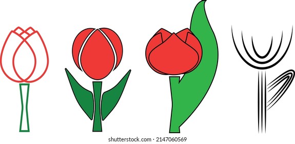 Tulip Geometric Shapes Stylized Tulip Stock Vector (Royalty Free ...