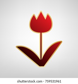 Tulip Sign Vector Red Icon On: เวกเตอร์สต็อก (ปลอดค่าลิขสิทธิ์ ...