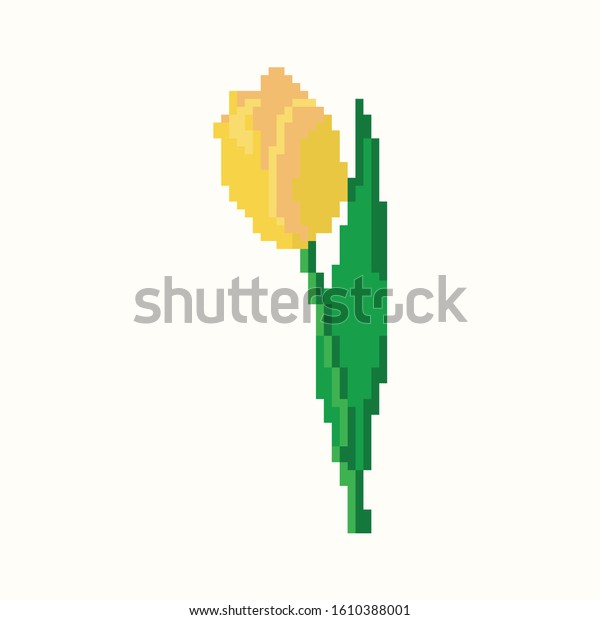 Tulip Vector Graphics Pixel Art Stock Vector (Royalty Free) 1610388001