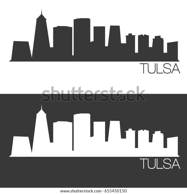 Tulsa Skyline Silhouette Abstract Design City Stock Vector (Royalty ...