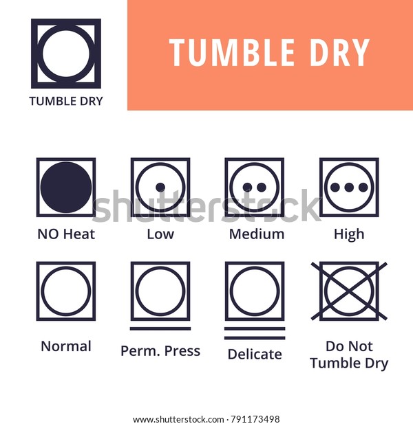 Tumble Dry Textile Care Symbols Stock Vector (Royalty Free) 791173498