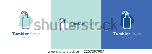 Tumbler Store Logo Design Set Water Stock Vector (Royalty Free ...