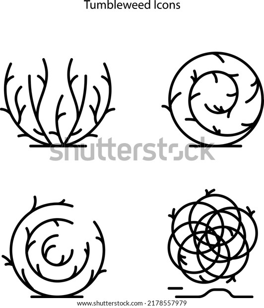 Tumbleweed Icons Isolated On White Background Stock Vector (Royalty ...