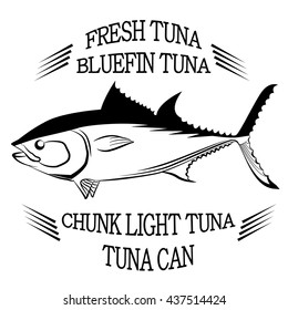 Tuna Fish Symbol On White Backgroundvector: เวกเตอร์สต็อก (ปลอดค่า ...