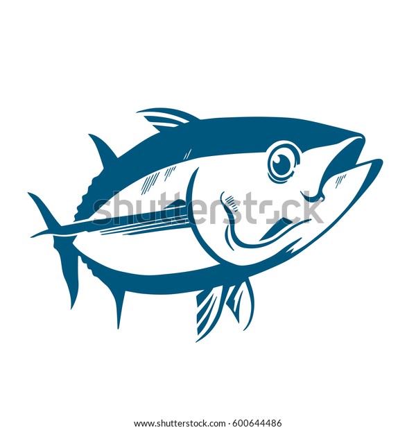 Tuna Fish Symbol On White Backgroundvector Stock Vector (Royalty Free ...
