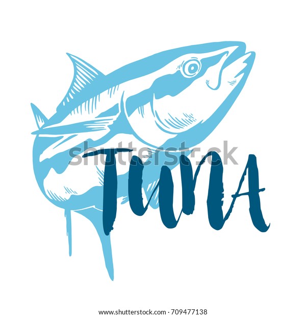 Tuna Fish Symbol On White Background Stock Vector (Royalty Free ...