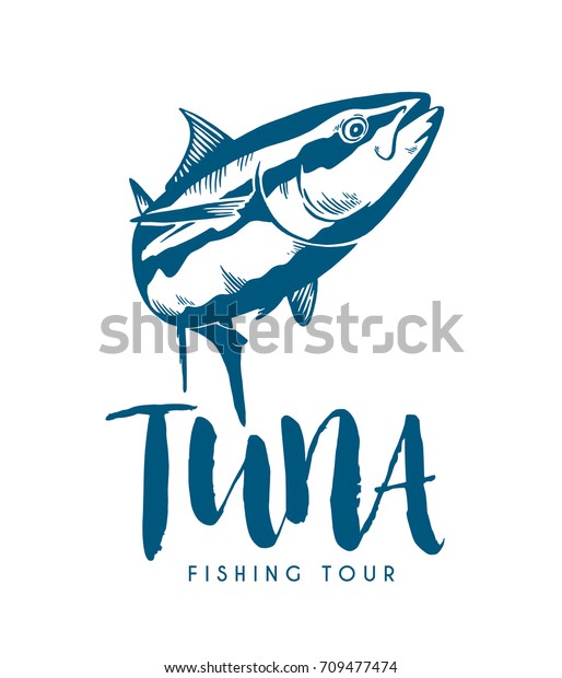 Tuna Fish Symbol On White Background Stock Vector (Royalty Free ...