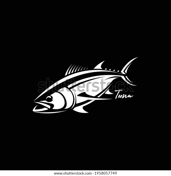 Tuna Fish Vector Bold Black Tuna Stock Vector (Royalty Free) 1958057749 ...