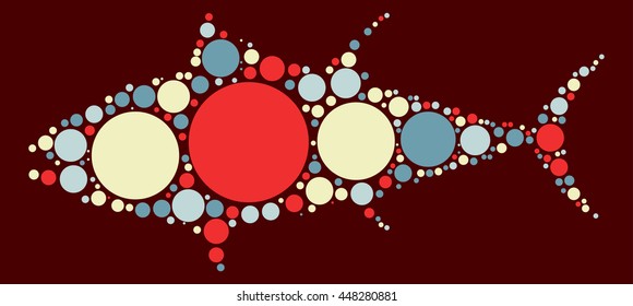 Tuna Shape Vector Design By Color Stock Vector (Royalty Free) 448280881 ...