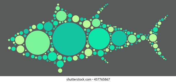 Tuna Shape Vector Design By Color Stock Vector (Royalty Free) 457765867 ...