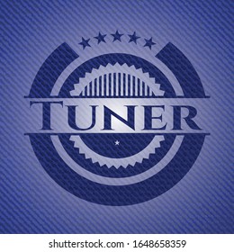 Tuner Badge Denim Background Vector Illustration Stock Vector (Royalty ...