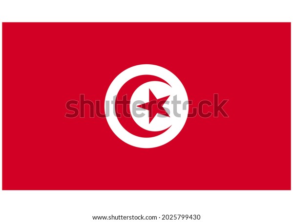 Tunisia National Flag Isolated Vector Image Stock Vector Royalty Free
