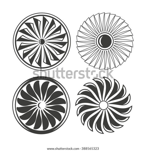 Turbine Icons Electricity Icons Jet Engine: stockvector (rechtenvrij ...