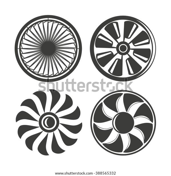 Turbine Icons Electricity Icons Jet Engine Stock Vector (Royalty Free ...