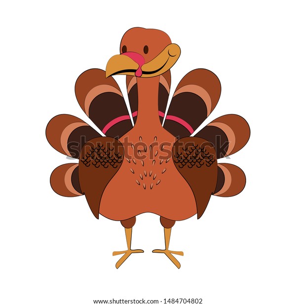 Turkey Bird Cute Cartoon Isolated Vector Stock Vector (Royalty Free ...