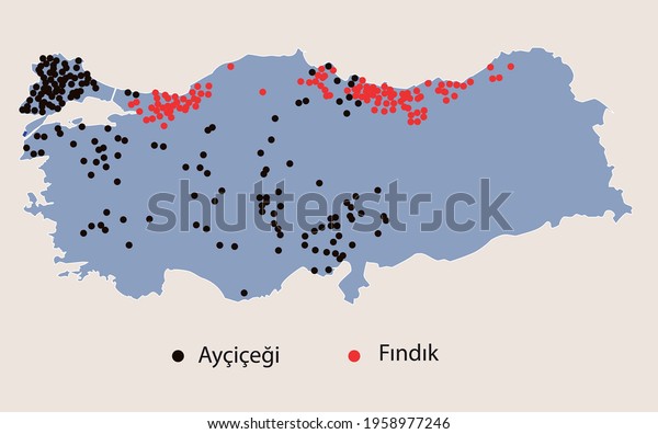 Turkey Economic Geography Map Stock Vector (Royalty Free) 1958977246 ...